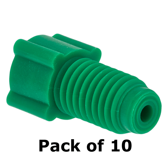 Tubing Connector Fittings, Low Pressure, 1/16", Polypropylene, Green w ...